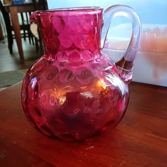 Fenton | Dining | Fenton Coin Dot Thumbprint 6 Glass Pitcher | Poshmark